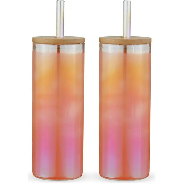 TWINE Rainbow Luster Tumblers Set Of 2 - Clear