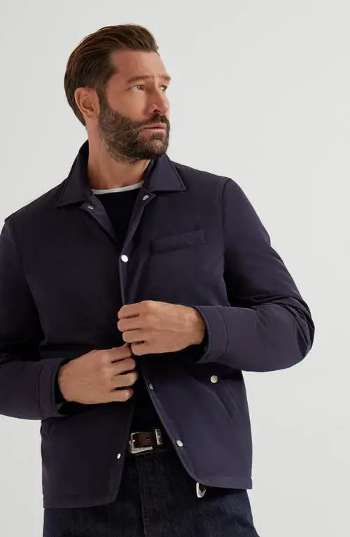 Brunello Cucinelli Shirt-style Outerwear Jacket - Blue