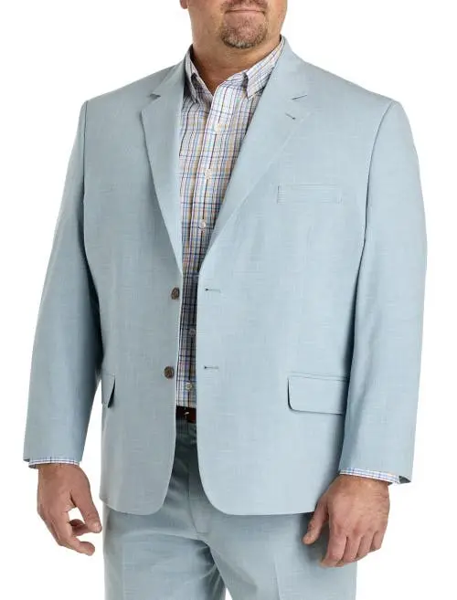 OAK HILL BY DXL Big & Tall Cross Hatch Jacket-relaxer Suit Jacket - Blue