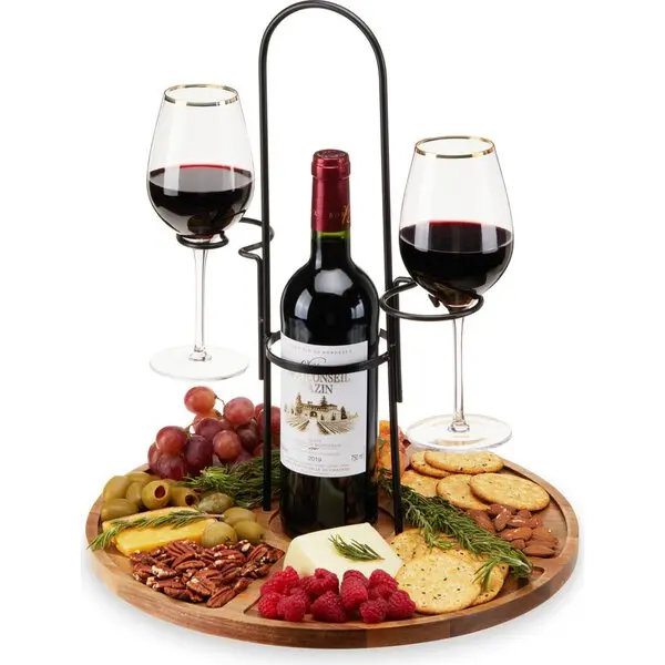 TWINE Wine And Cheese Caddy - Brown