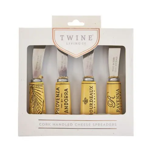 TWINE Cork Handled Cheese Spreader Set Of 4