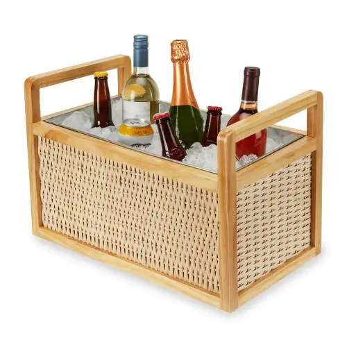TWINE Rattan And Beverage Tub - Wood