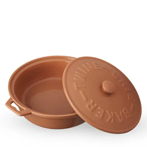 TWINE Terra Cotta Brie Baker With Wood Spreader