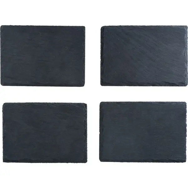TWINE Slate Tapas Plates Set Of 4 - Black