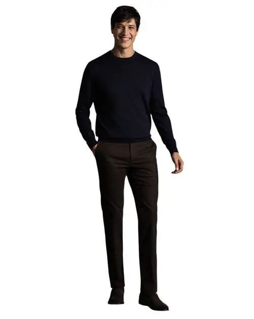 CHARLES TYRWHITT Ultimate Non-iron Chinos - Dark Brown