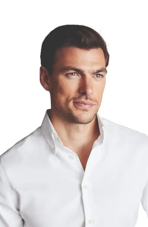 CHARLES TYRWHITT Non-iron Oxford Shirt - White