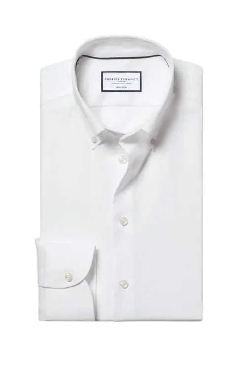 CHARLES TYRWHITT Non-iron Oxford Shirt - White