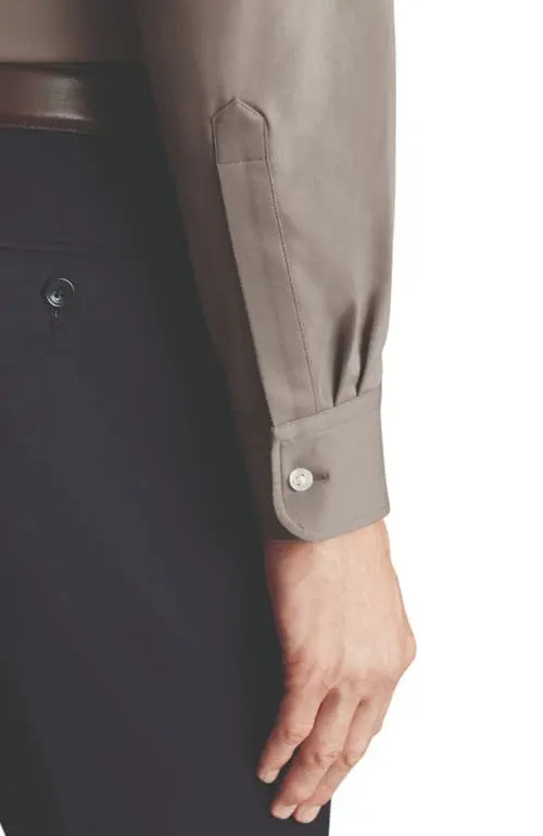 CHARLES TYRWHITT 4 Way Stretch Jersey Shirt - Mocha