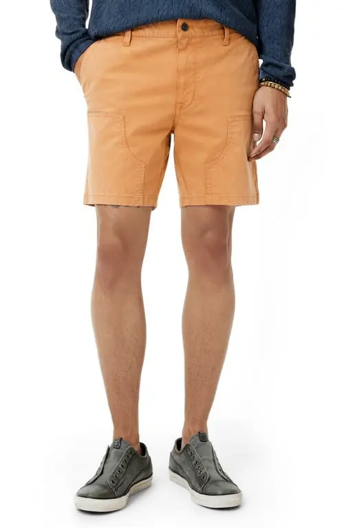 John Varvatos Jayden Seamed Cotton Shorts - Copper