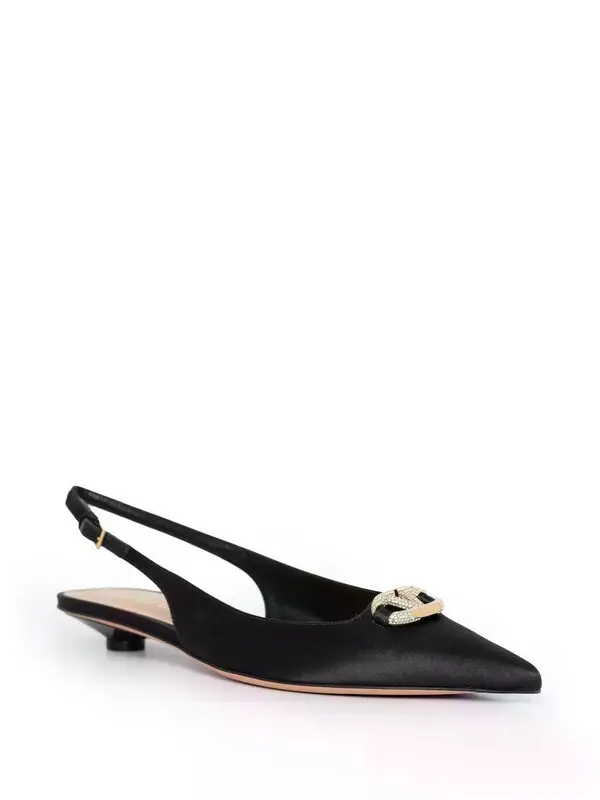 Valentino Garavani Vlogo Signature Slingback Pumps - Black