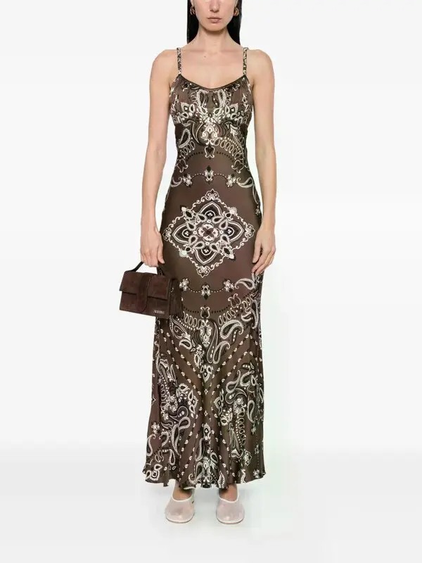 brown summer dress short Tulsa Dress in Geo Bandana Print main image 1