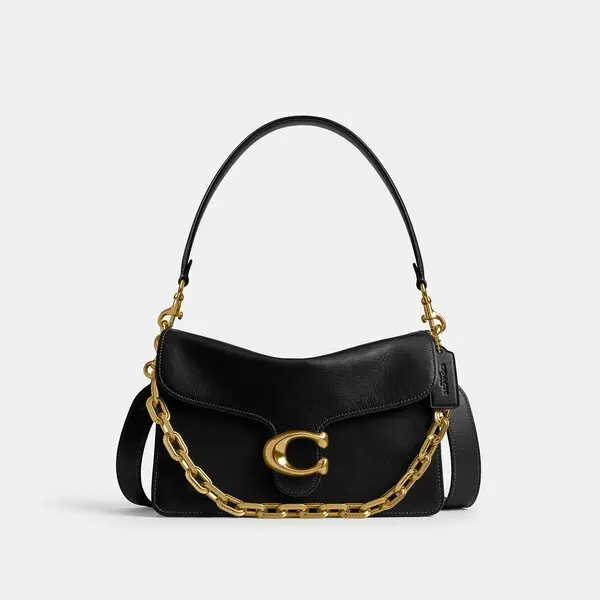 COACH Chain Tabby Shoulder Bag - Brass/black