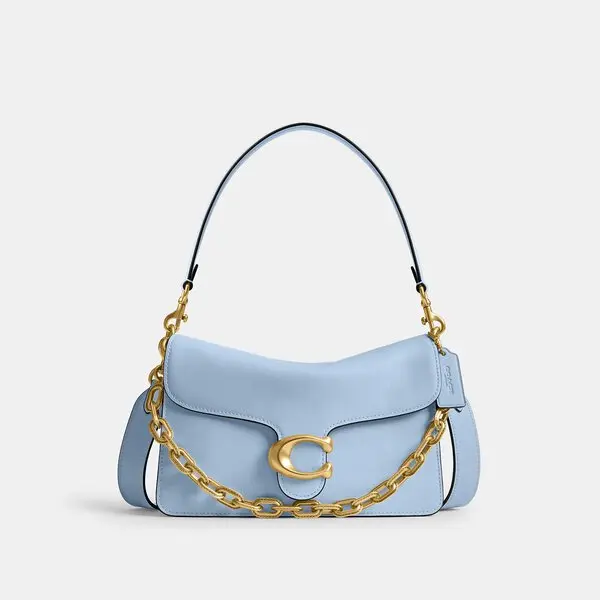 COACH Chain Tabby Shoulder Bag - Brass/bluebell