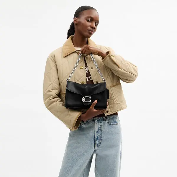 COACH Chain Tabby Shoulder Bag - Silver/black