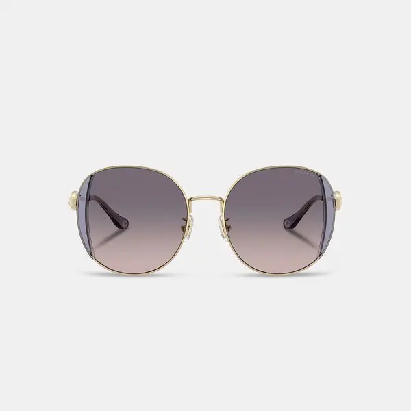 COACH Horse And Carriage Metal Round Sunglasses