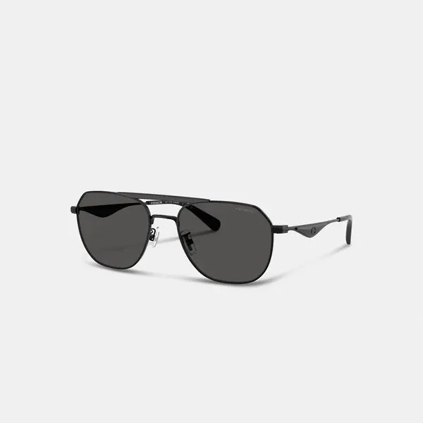 COACH Metal Navigator Sunglasses With C Hardware - Black