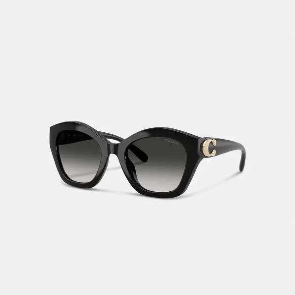 COACH Maxi Sculpted C Geometric Sunglasses - Black