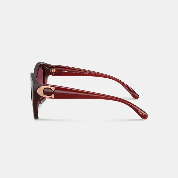 COACH Oversized Geometric Sunglasses - Burgundy