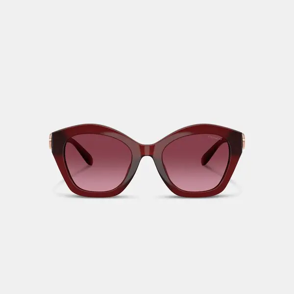 COACH Oversized Geometric Sunglasses - Burgundy
