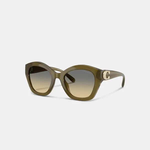 COACH Oversized Geometric Sunglasses - Milky Olive