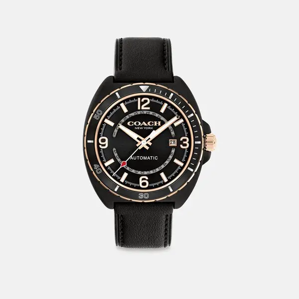 Coach Charter Automatic Watch, 44mm - Black