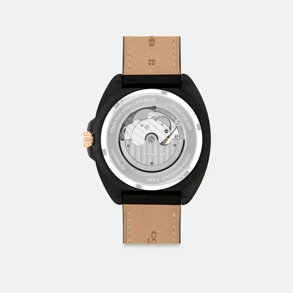 COACH Charter Automatic Watch, 44mm - Black