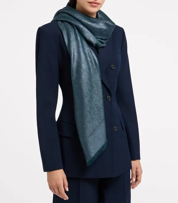 BVLGARI Silk-wool Logo Scarf