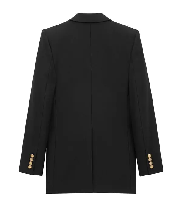 Saint Laurent Virgin Wool Double-breasted Blazer With Gold-tone Buttons