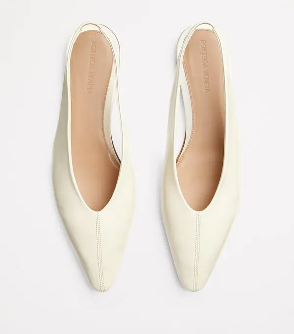 Bottega Veneta Sofia Slingback Ballet Flats - White