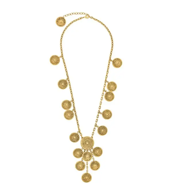 Saint Laurent Medallion Chain Necklace - Metallic