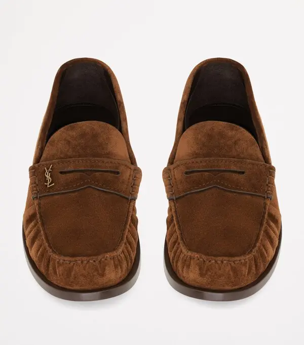 Saint Laurent Suede Loafers - Beige