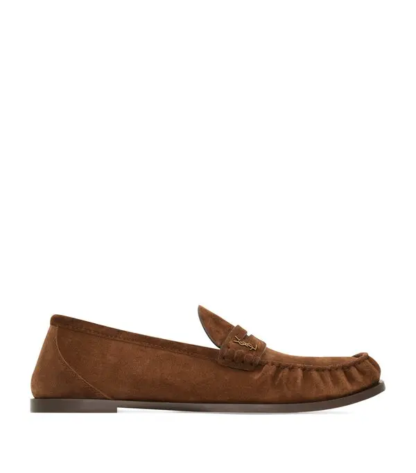 Saint Laurent Suede Loafers - Beige
