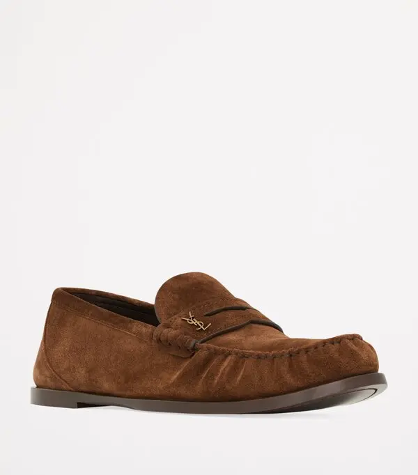 Saint Laurent Suede Loafers - Beige