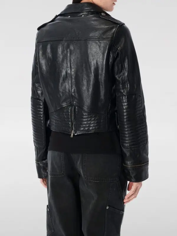 GOLDEN GOOSE Leather Biker Jacket - Black