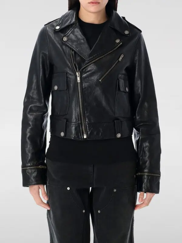 GOLDEN GOOSE Leather Biker Jacket - Black