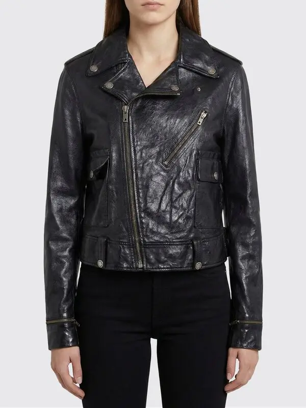 GOLDEN GOOSE Leather Biker Jacket - Black