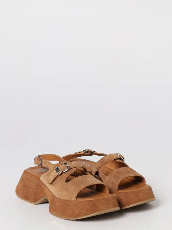 VIC MATIE Platform Heeled Sandals With Buckle Detail - Brown