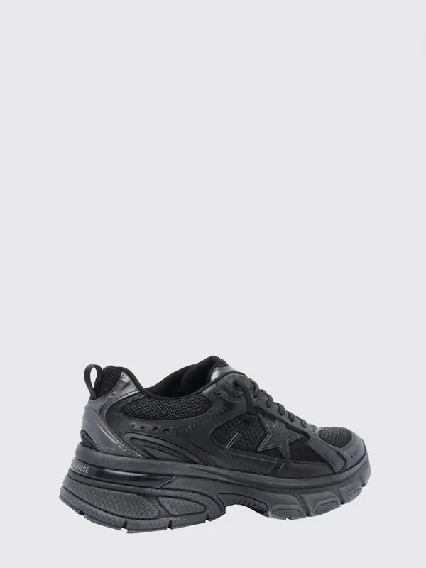 GOLDEN GOOSE Lightstar Low-top Sneakers In Calfskin And Mesh - Black