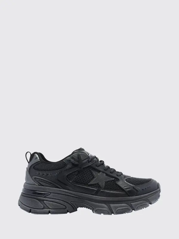GOLDEN GOOSE Lightstar Low-top Sneakers In Calfskin And Mesh - Black