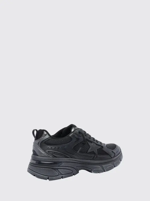 GOLDEN GOOSE Lightstar Low-top Sneakers In Calfskin And Mesh - Black