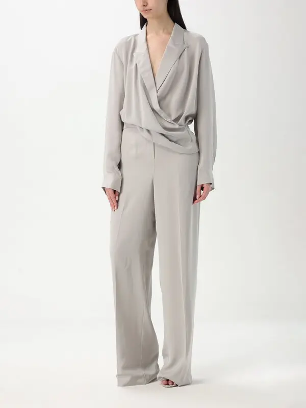 Theory Draped Wrap Blouse - Silver