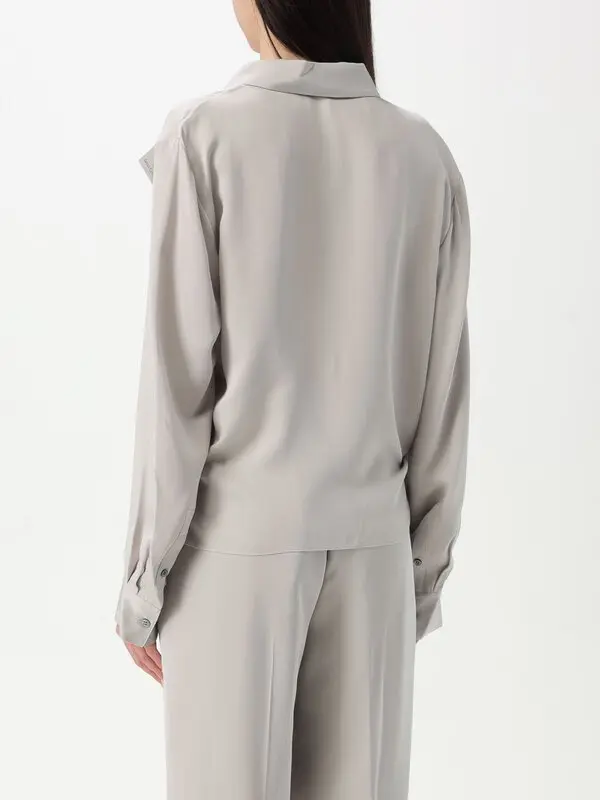 Theory Draped Wrap Blouse - Silver