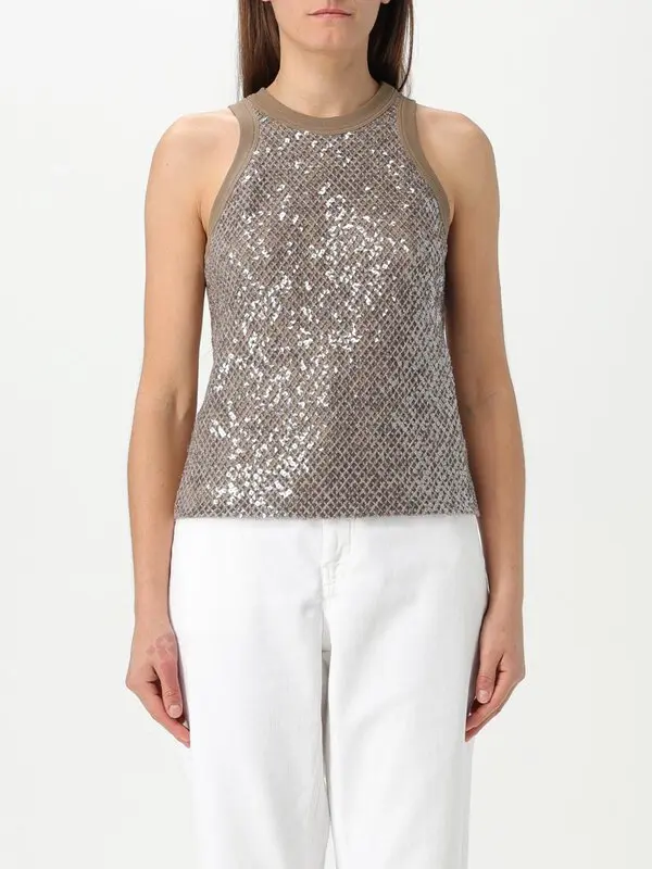 Brunello Cucinelli Embellished Tank Top - Leather