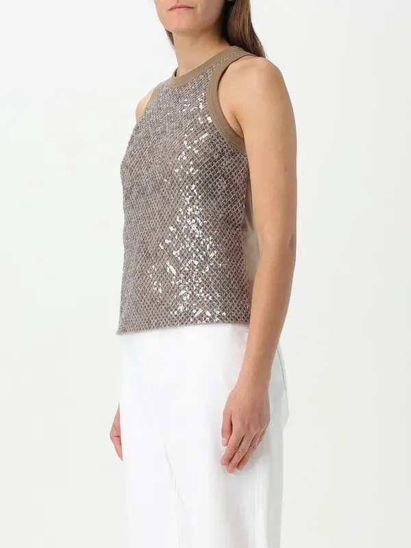 Brunello Cucinelli Embellished Tank Top - Leather