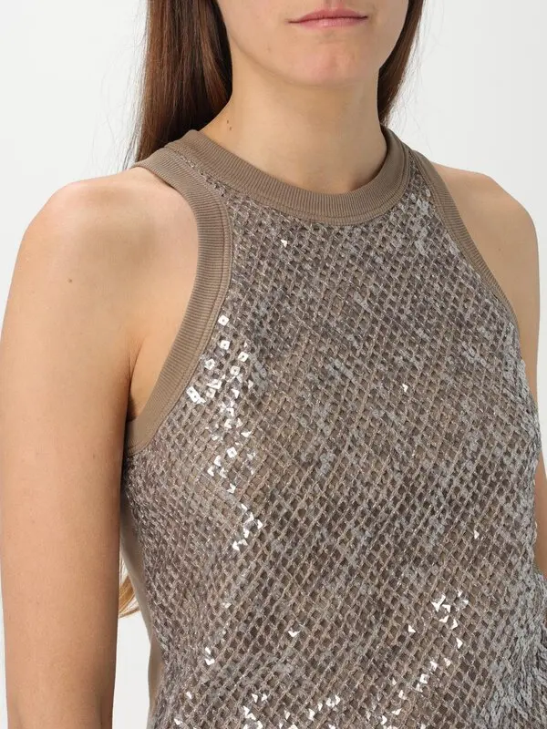 Brunello Cucinelli Embellished Tank Top - Leather