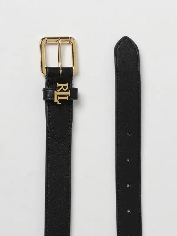 Ralph Lauren Belt With Gold Tone Logo Buckle