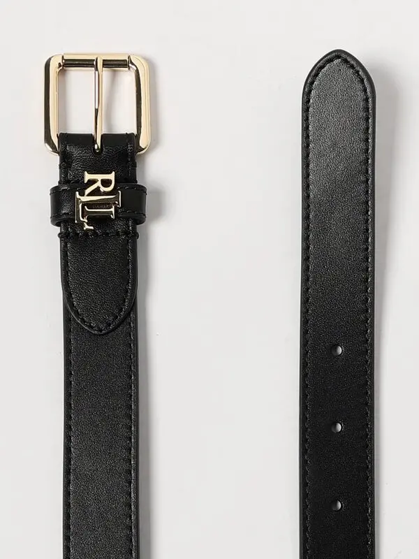 Ralph Lauren Belt With Gold Tone Logo Buckle