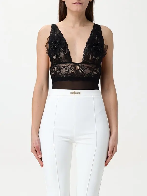 Elisabetta Franchi Lace Bodysuit - Black