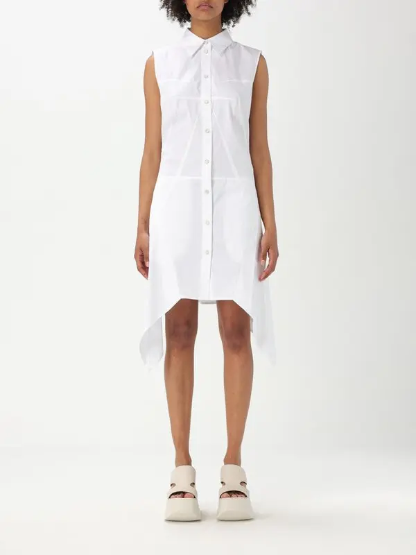 Helmut Lang Sleeveless Shirt Dress - White