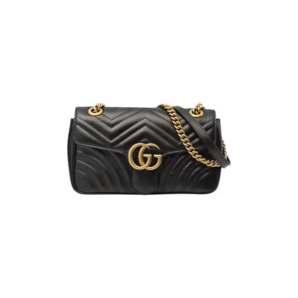 Gucci Gg Marmont Small Matelassé Shoulder Bag - Black